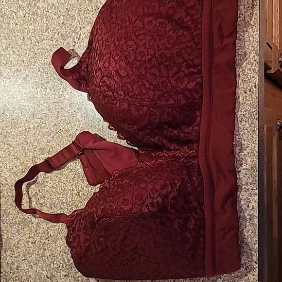 Auden | Intimates & Sleepwear | Auden Wine Red Berry Wireless Lace ...